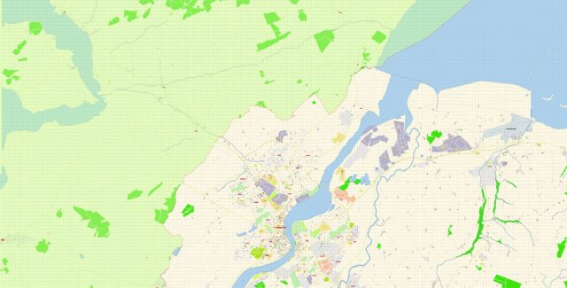 Londonderry Derry area UK Map Vector Exact City Plan High Detailed ...