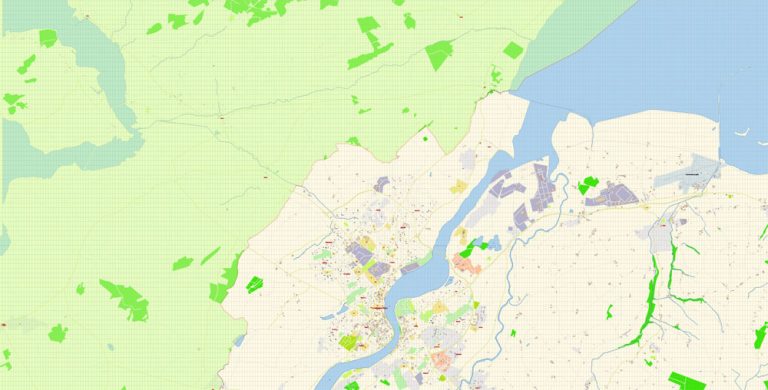 Londonderry Derry area UK PDF Map Vector Exact City Plan High Detailed ...