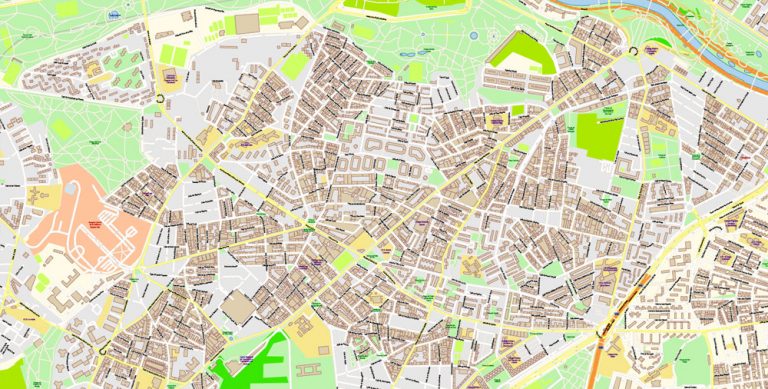 Madrid Spain Map Vector Exact City Plan High Detailed Street Map ...