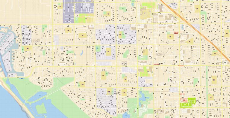 Orange County California US Map CDR Vector Exact City Plan High ...