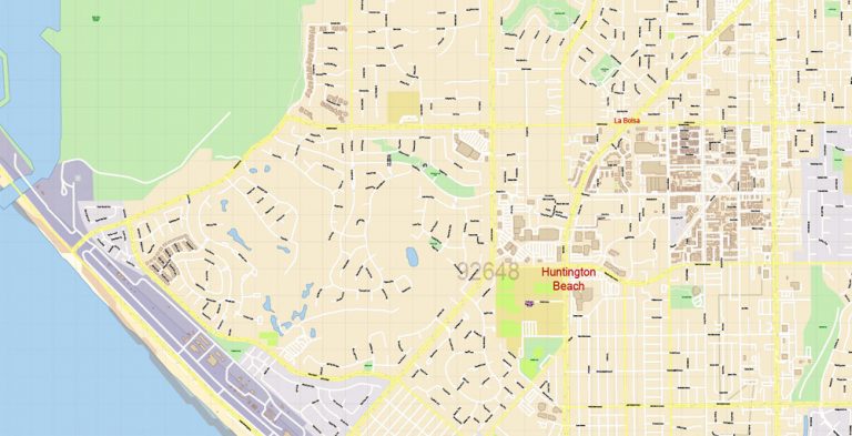 Orange County California US Map CDR Vector Exact City Plan High ...