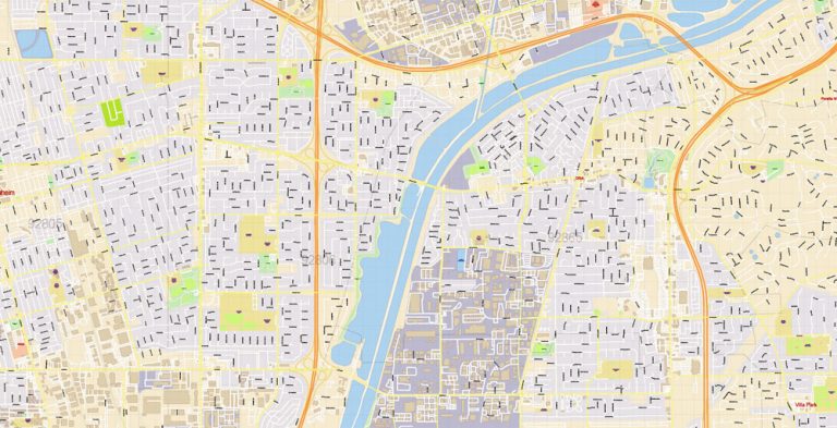 Orange County California US Map CDR Vector Exact City Plan High ...