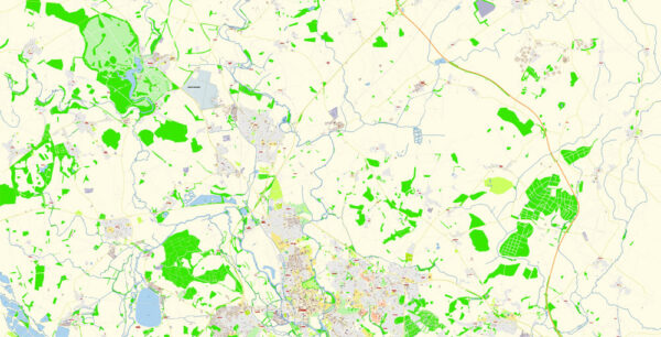 Oxford UK Map Vector Exact City Plan High Detailed Street Map editable ...