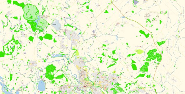 Oxford UK Map Vector Exact City Plan High Detailed Street Map editable ...