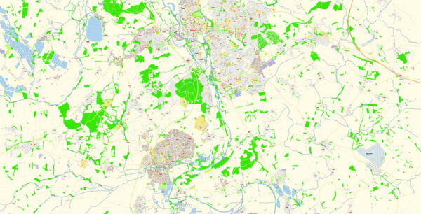 Oxford UK Map Vector Exact City Plan High Detailed Street Map editable ...