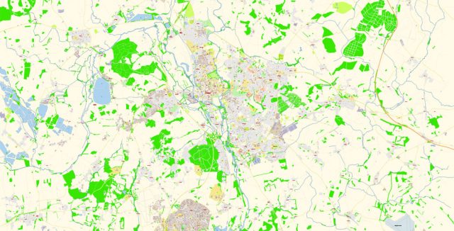 Oxford UK Map Vector Exact City Plan High Detailed Street Map editable ...
