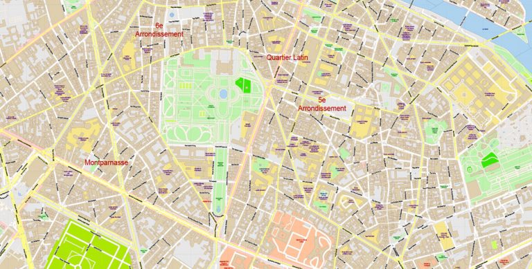 Paris Grande France PDF Map Vector Exact City Plan High Detailed Street ...