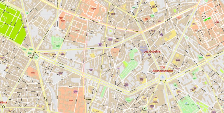Paris Grande France PDF Map Vector Exact City Plan High Detailed Street ...
