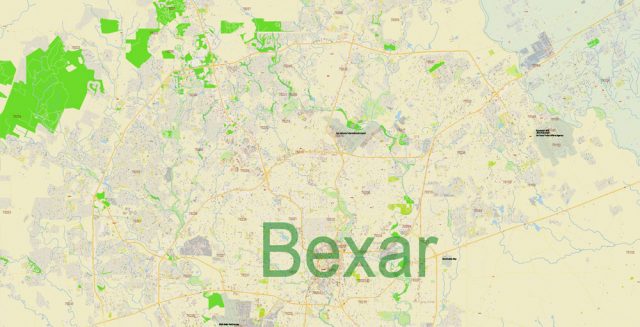Bexar County San Antonio Texas US Map Vector Exact area Plan High ...