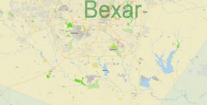 Bexar County San Antonio Texas US Map Vector Exact area Plan High ...