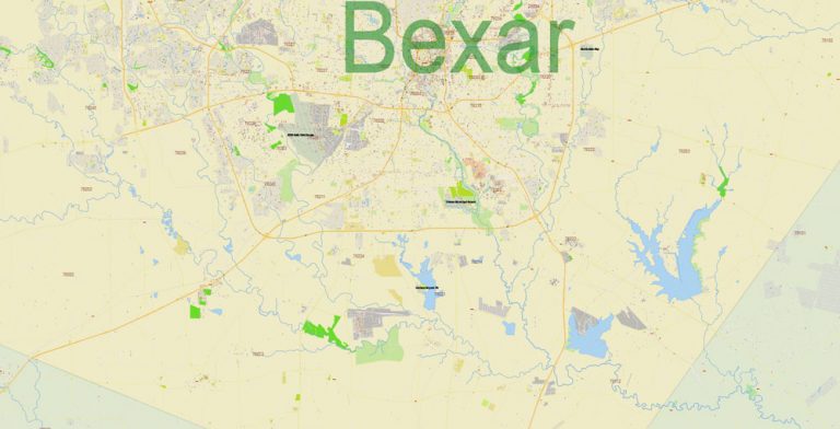 Bexar County San Antonio Texas US Map Vector Exact area Plan High ...