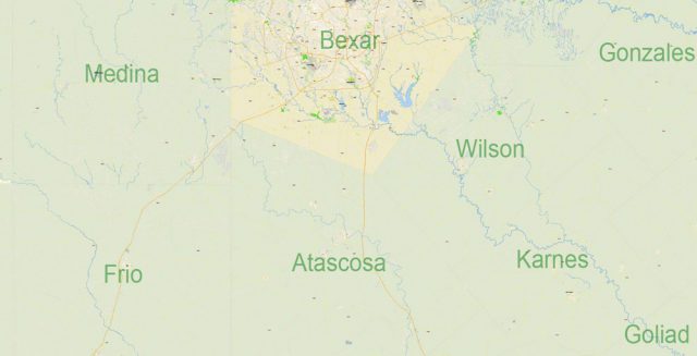 Bexar County San Antonio Texas US PDF Map Vector Exact area Plan High ...