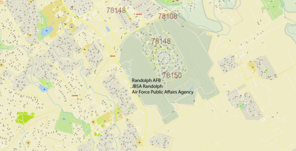 Bexar County San Antonio Texas US Map Vector Exact area Plan High ...