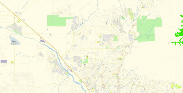 Tucson Arizona US PDF Map Vector Exact City Plan High Detailed Street ...