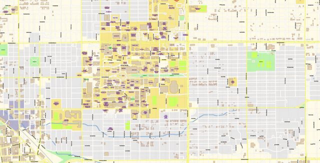 Tucson Arizona US PDF Map Vector Exact City Plan High Detailed Street ...