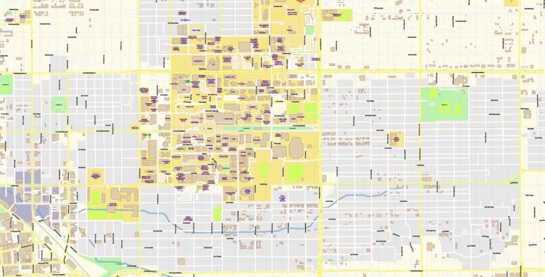Tucson Arizona US PDF Map Vector Exact City Plan High Detailed Street ...
