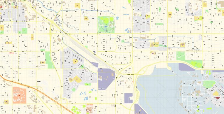 Tucson Arizona US PDF Map Vector Exact City Plan High Detailed Street ...