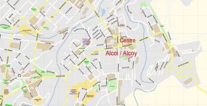 Alcoi Alcoy Alicante Spain Map Vector Exact City Plan High Detailed ...
