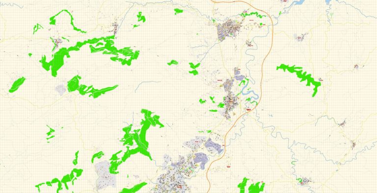 Alcoi Alcoy Alicante Spain Map Vector Exact City Plan High Detailed ...