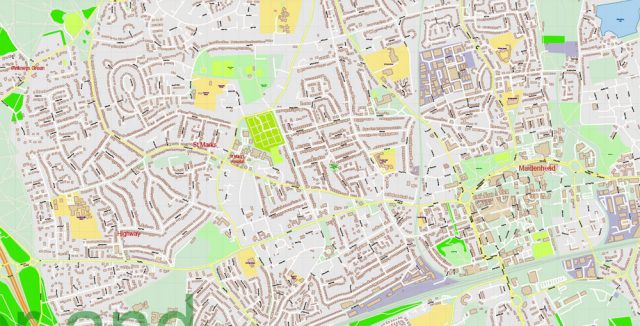 Berkshire UK England Map Vector Exact City Plan High Detailed Street ...