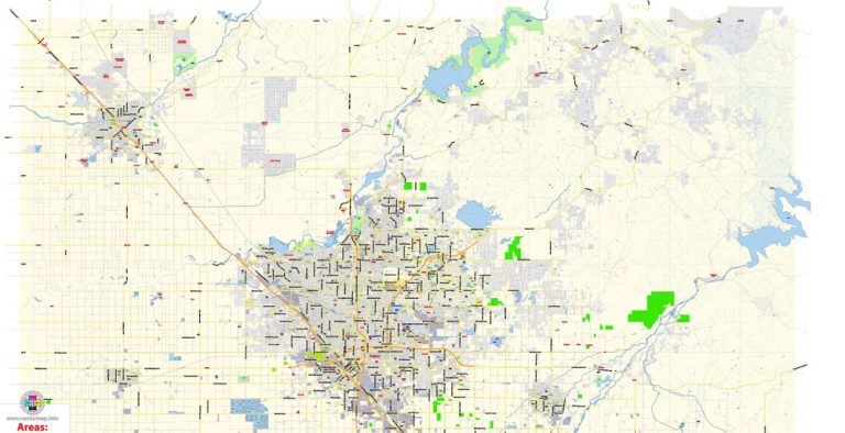 Fresno California US Map Vector Exact City Plan Low Detailed Street Map ...