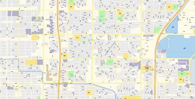 Fresno California US Map Vector Exact City Plan High Detailed Street ...