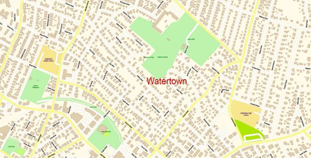 Lexington Area Massachusetts US Map Vector Exact City Plan High ...