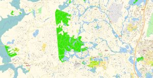 Lexington Area Massachusetts US Map Vector Exact City Plan High ...