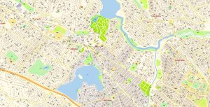 Lexington Area Massachusetts US Map Vector Exact City Plan High ...