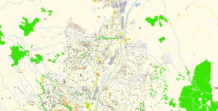 Medellin Colombia PDF Map Vector Exact City Plan detailed Street Map ...