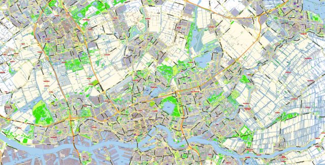 Rotterdam Netherlands Map Vector Exact City Plan Low Detailed Street ...