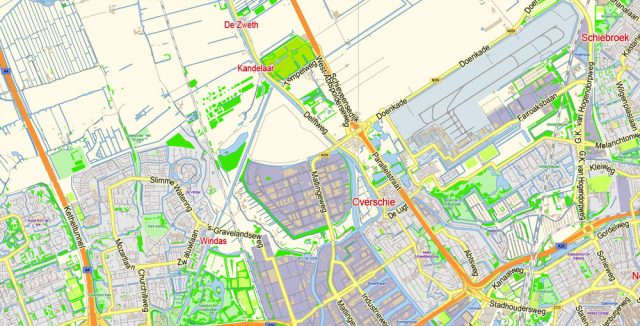Rotterdam Netherlands PDF Map Vector Exact City Plan Low Detailed ...