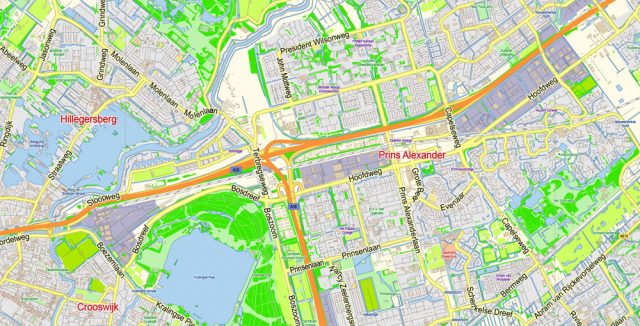 Rotterdam Netherlands PDF Map Vector Exact City Plan Low Detailed ...