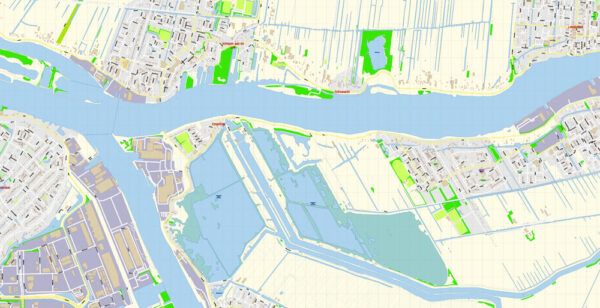 Rotterdam Netherlands Map Vector Exact City Plan High Detailed Street ...