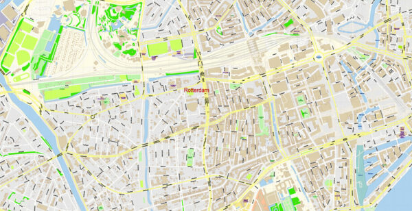 Rotterdam Netherlands PDF Map Vector Exact City Plan High Detailed ...
