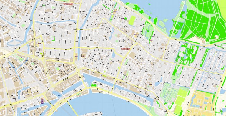 Rotterdam Netherlands PDF Map Vector Exact City Plan High Detailed ...