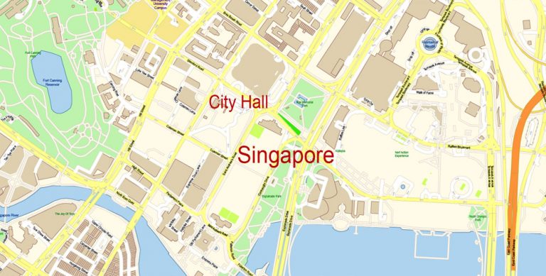 Singapore Map Vector Exact 01 City Plan High Detailed Street Map ...