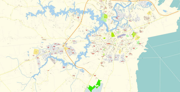 Suffolk Virginia US PDF Map Vector Exact City Plan High Detailed Street ...
