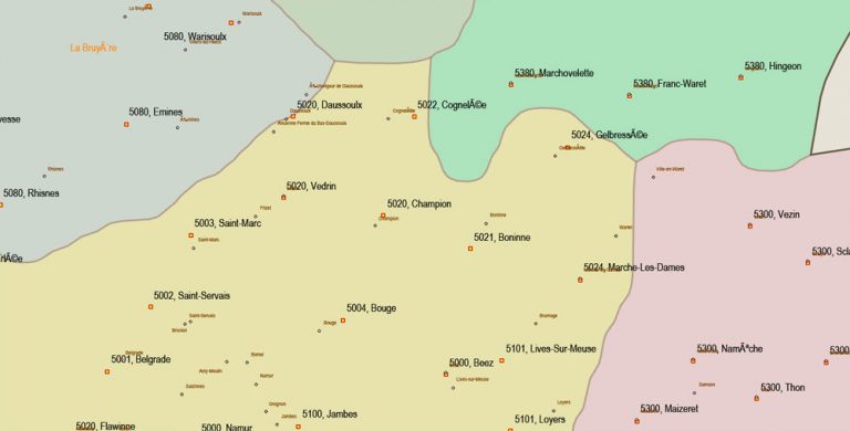 Belgium Netherlands Luxembourg Map Vector Cities + Admin + Postcodes ...