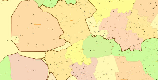 Belgium Netherlands Luxembourg Map Vector Cities + Admin + Postcodes ...