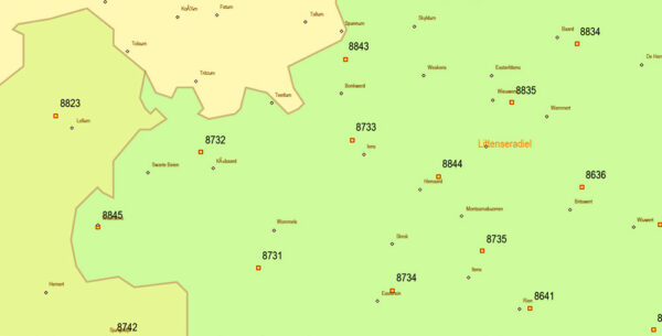 Belgium Netherlands Luxembourg Map Vector Cities + Admin + Postcodes ...