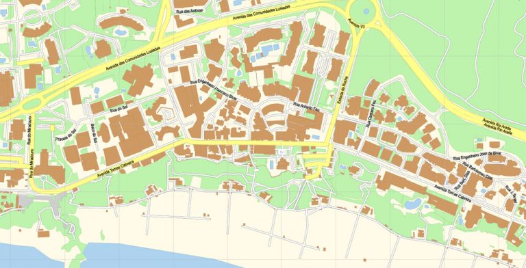Portimao Portugal DWG DXF Map Vector Exact City Plan High Detailed ...