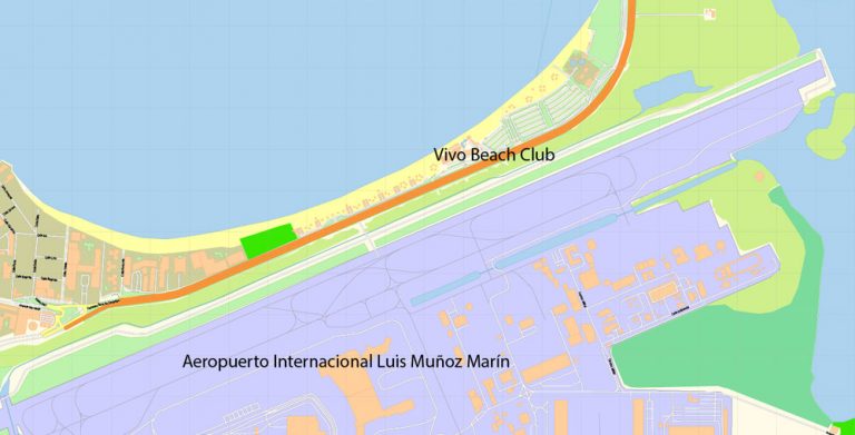 Vivo Beach Puerto Rico Map Vector DWG DXF PDF Exact City Plan High ...