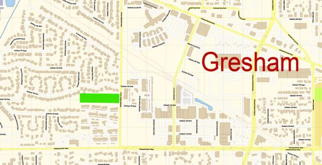 Gresham Oregon US Map Vector Exact City Plan High Detailed Street Map ...