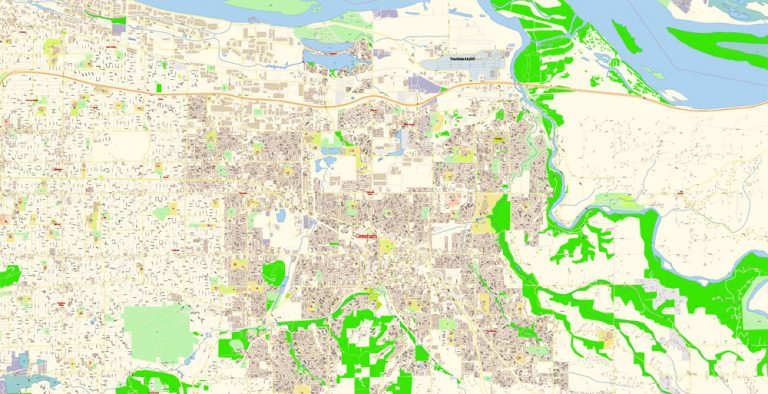 Gresham Oregon US Map Vector Exact City Plan High Detailed Street Map ...