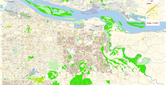 Gresham Oregon US Map Vector Exact City Plan High Detailed Street Map ...