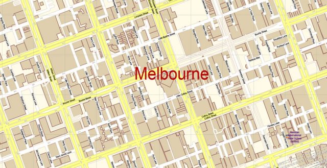Melbourne Australia Map Vector Exact City Plan High Detailed Street Map ...