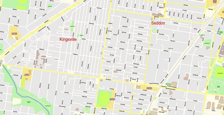 Melbourne Australia PDF Map Vector Exact City Plan High Detailed Street ...