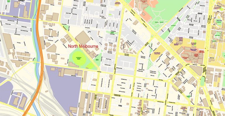 Melbourne Australia Map Vector Exact City Plan High Detailed Street Map ...