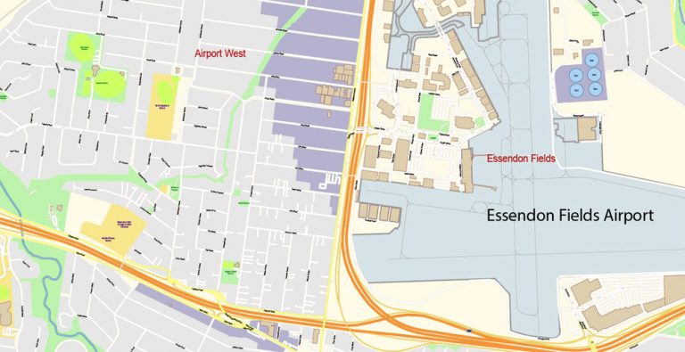 Melbourne Australia Map Vector Exact City Plan High Detailed Street Map ...